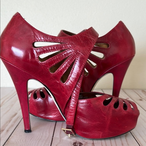 Jessica Simpson | Shoes | Jessica Simpson Red Cutout Heels | Poshmark